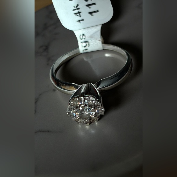 Stuller | Jewelry | Elegant 4k White Gold Cluster Diamond Ring By ...